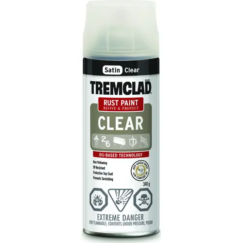 Rust-Oleum 27081B522 TREMCLAD Rust Spray Paint, Satin, Clear, 340 g ...