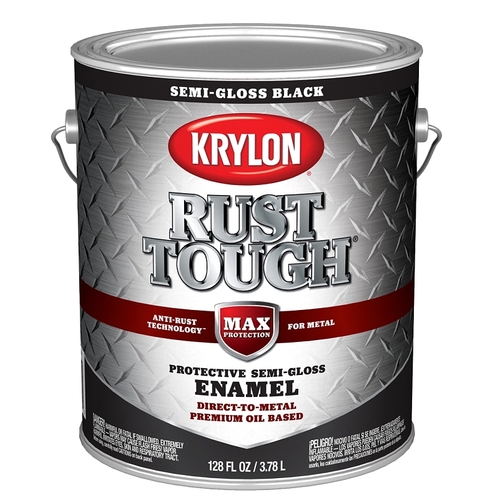 KRYLON K09735008 Rust Tough Enamel, Semi-Gloss, Black, 1 gal