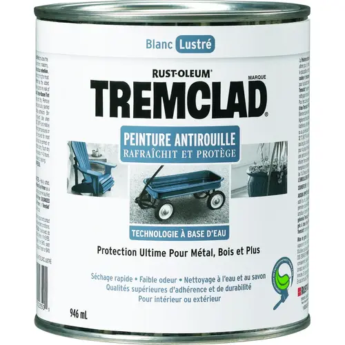 Rust-Oleum 26025WB504 TREMCLAD Rust Paint, Gloss, White, 946 mL, Can ...