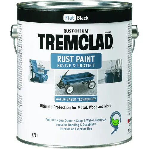 Rust-Oleum 26048WB155 TREMCLAD Rust Paint, Flat, Black, 3.78 L, Can Buy Now