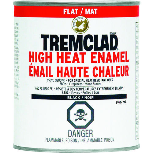 Rust-Oleum 254898 TREMCLAD Enamel Paint, Flat, Black, 946 mL Can Buy Now