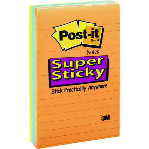 POST-IT 4645-35SAN Super Sticky Note, Assorted Neon