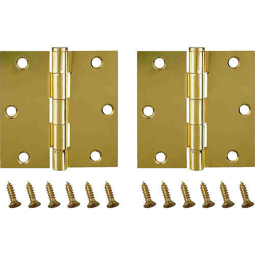 ProSource BH-202PB-PS Square Corner Door Hinge, Steel, Brass, Loose Pin ...