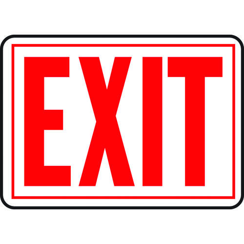 Hy-Ko SS-2W Sign, Exit, Red Legend, Aluminum, 14 in W x 9-1/4 in H ...