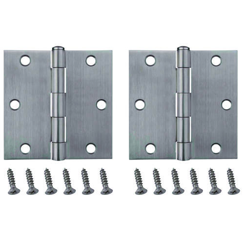 ProSource 20338SS-35S-DB-PS Square Corner Door Hinge, Steel, Brushed ...