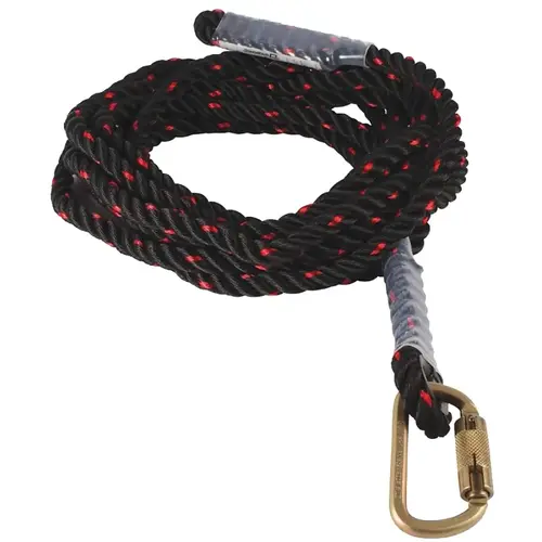 Safety Works FP16EPS25 Vertical Rope Lifeline, 352 lb, 25 ft L Line, 16 ...