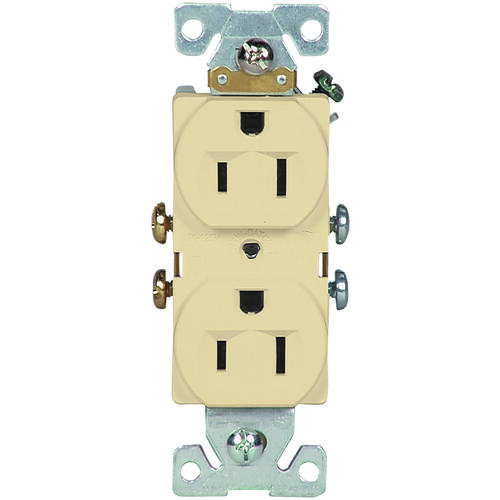 Eaton 827V-BOX Duplex Receptacle, 2 -Pole, 15 A, 125 V, Side Wiring ...