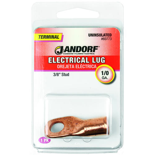 Jandorf 60773 Electrical Lug, 1/0 AWG Wire, 3/8 in Stud, Copper Contact ...
