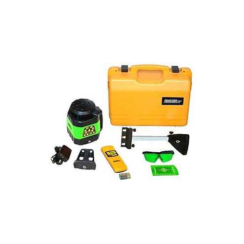 JOHNSON 40-6544 Laser Level Kit, 400 ft, +/-1/8 in at 100 ft Accuracy ...
