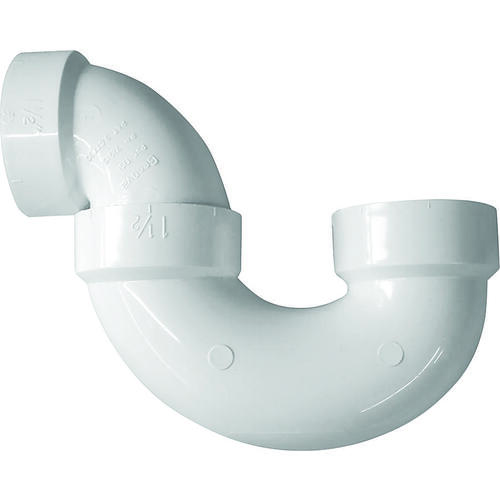 CANPLAS 1932015 193201S P-Trap, 1-1/2 in, Hub, PVC, White, SCH 40 Schedule