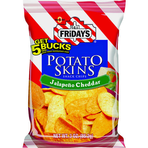 TGI FRIDAY'S 515432 Snack Chips, Cheddar, Jalapeno Flavor, 3 oz Bag
