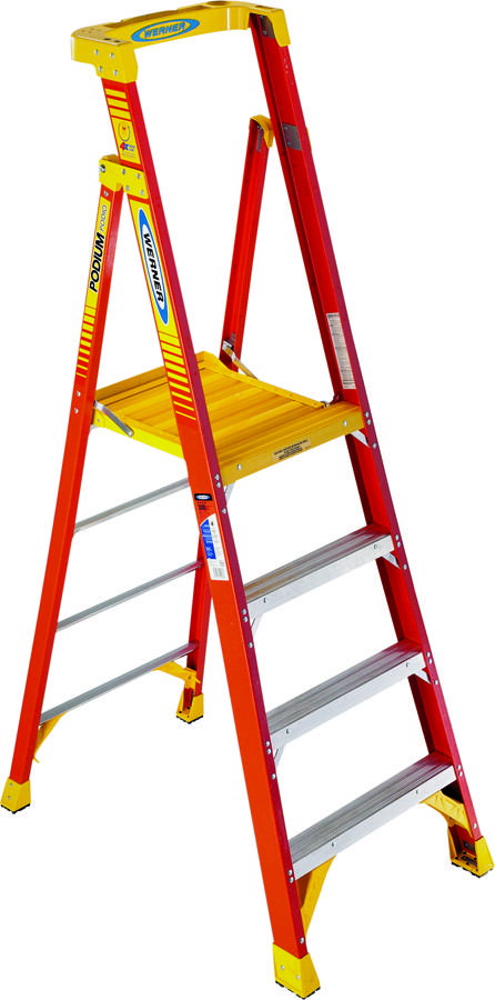 Louisville FXP1704 Platform Ladder, 46 in Max Standing H, 300 lb, Type ...