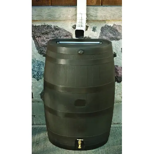 RTS 55100009005600 Rain Barrel, 50 gal Capacity, Plastic, Brown Buy Now