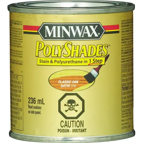Minwax 337014444 PolyShades Polyurethane, Satin, Liquid, Classic Oak ...