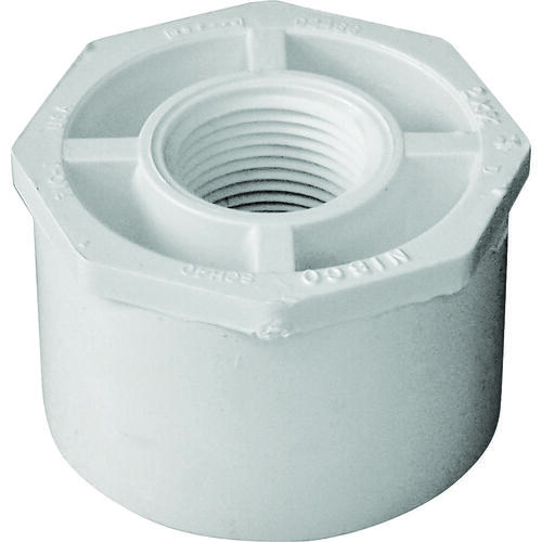 Lasco 438248BC Reducing Bushing, 2 x 3/4 in, Spigot x FNPT, PVC, White ... Lasco 438248BC Reducing Bushing, 2 x 3/4 in, Spigot x FNPT, PVC, White ...