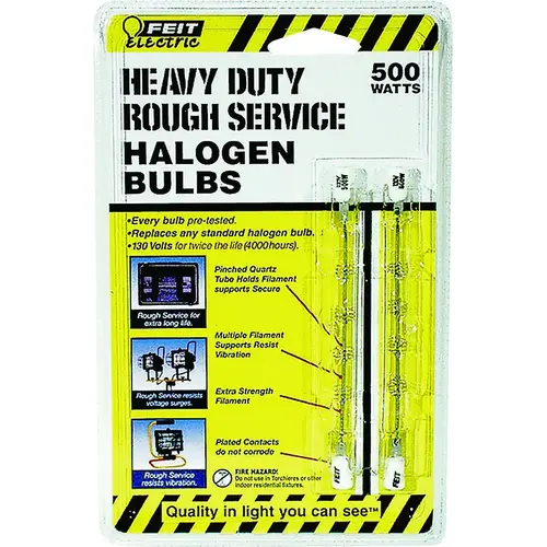 Feit Electric BPQ500T3/CL/RS/2 Halogen Bulb, 500 W, R7 Lamp Base, J T3 ...