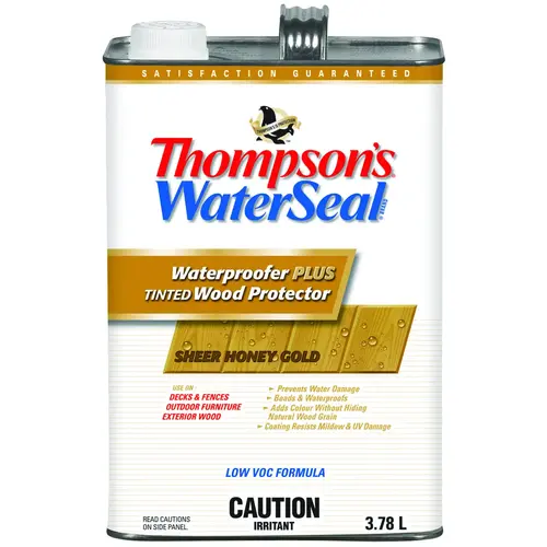 Thompson's Waterseal THC043064-16-XCP4 Wood Protector, Honey Gold, 3.78 ...