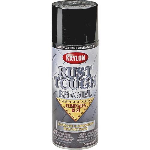 KRYLON K09218007 Rust-Preventative Enamel Paint, Flat, Black, 12 oz, Can