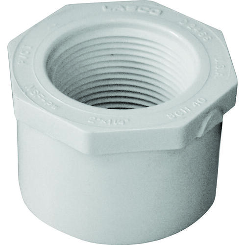 Lasco 438250BC Reducing Bushing, 2 x 1-1/4 in, Spigot x FNPT, PVC ...