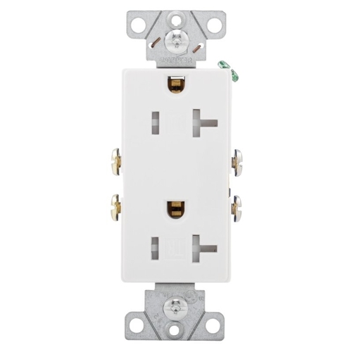 Eaton TR1307W-BOX Duplex Receptacle, 2 -Pole, 20 A, 125 V, Back, Side ...