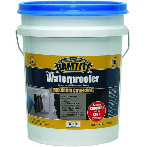 DAMTITE 01451 Powder Waterproofer, White, Powder, 45 lb Pail Buy Now