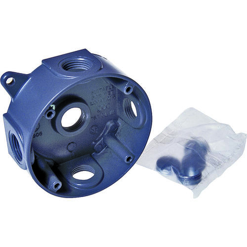 BELL 5361-0 Weatherproof Box, 5 -Outlet, Aluminum, Gray, Powder-Coated