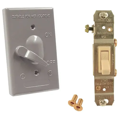 Hubbell 5121-0 1-Gang Weatherproof Switch Cover, Vertical, Toggle ...