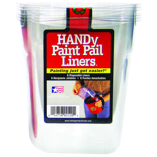 Handy 2520-CT BER- Paint Pail Liner, 1 qt Capacity, Plastic, Clear ...