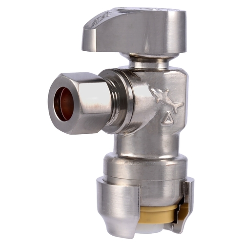 SharkBite 23036LFBN Angle Stop Valve, 1/2 x 3/8 in Connection, Push-to ...
