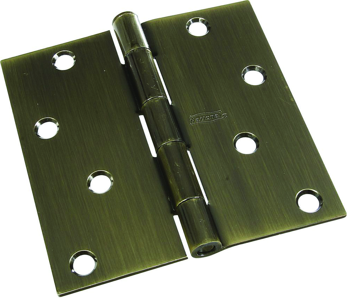 National Hardware N830-171 Door Hinge, Steel, Antique Brass, Non-Rising, Removable Pin, Through ...