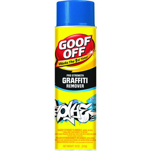 Goof Off FG673 Graffiti Remover, Opaque Viscous Liquid, 16 oz Aerosol Can