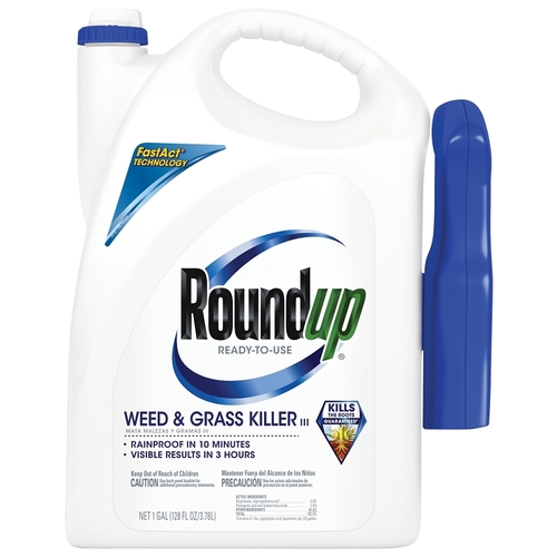 Roundup 5002610 Weed and Grass Killer, Liquid, Spray Application, 1 gal ...