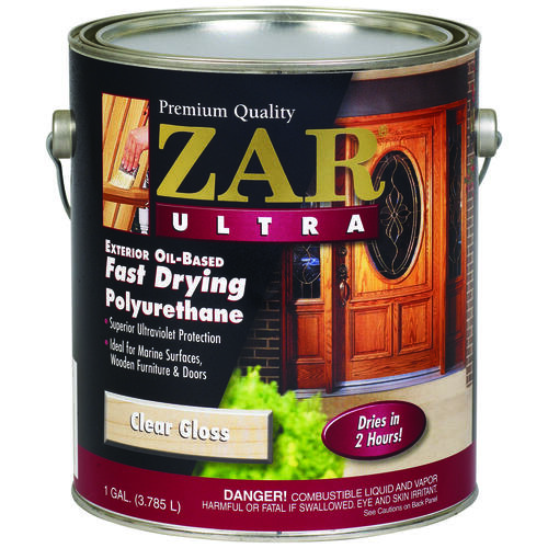 ZAR 34013 Exterior Polyurethane, Gloss, Liquid, Amber, 1 gal, Can
