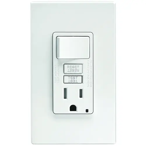 Leviton GFSW1-W White 15A Self-Test Tamper Resistant GFCI Switch ...