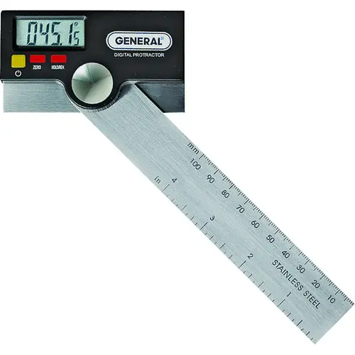 General 1702 Digital Protractor with Thumb Nut, 0 to 180 deg, Stainless ...