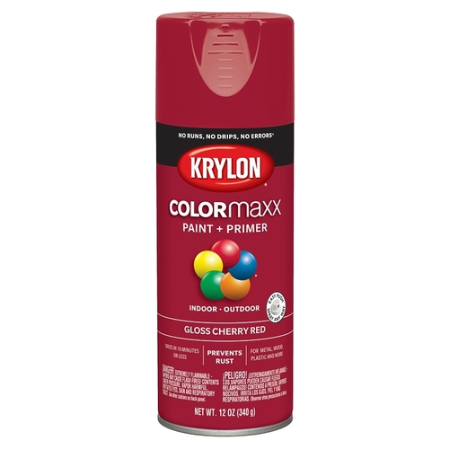 KRYLON K05511007 COLORmaxx Spray Paint, Gloss, Cherry Red, 12 oz ...