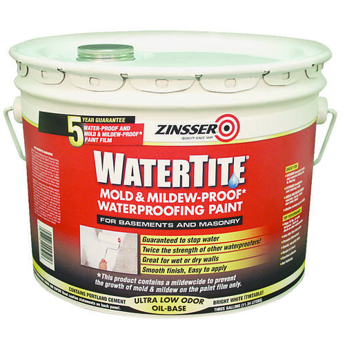 Zinsser 05003 WATERTITE Mold & Mildew-Proof Waterproofing Paint, White ...