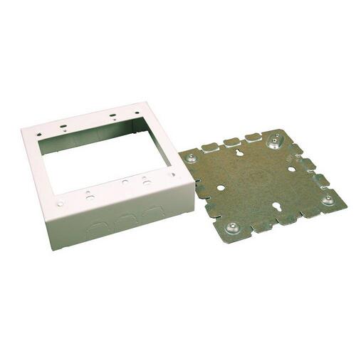 Wiremold BW32 700 Outlet Box, 2 -Gang, Metal, White, Wall Mounting