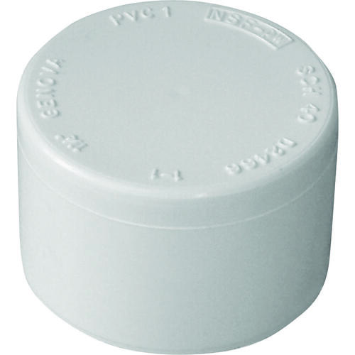 Lasco 447010BC Pipe Cap, 1 in, Slip, PVC, White, SCH 40 Schedule, 450 psi Pressure