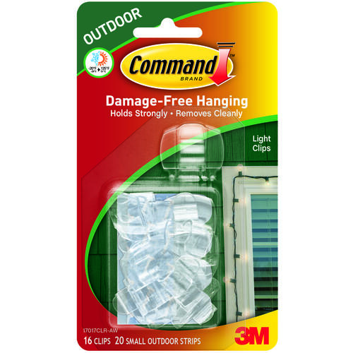 Command 17017CLR-AWES Light Clip, Plastic, Clear