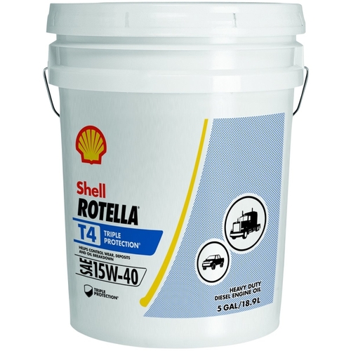 Shell Rotella 550045128 T4 Engine Oil, 15W-40, 5 gal Pail