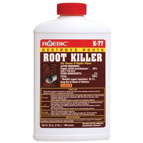 ROEBIC K-77-2LB-12 Root Killer, Crystal, Powder, 2 lb Bottle