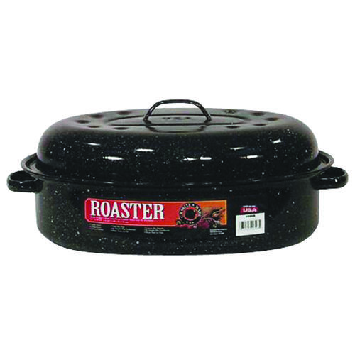 Granite Ware 319796-XCP2 Covered Roaster Porcelain Enamel 10 lb Black ...