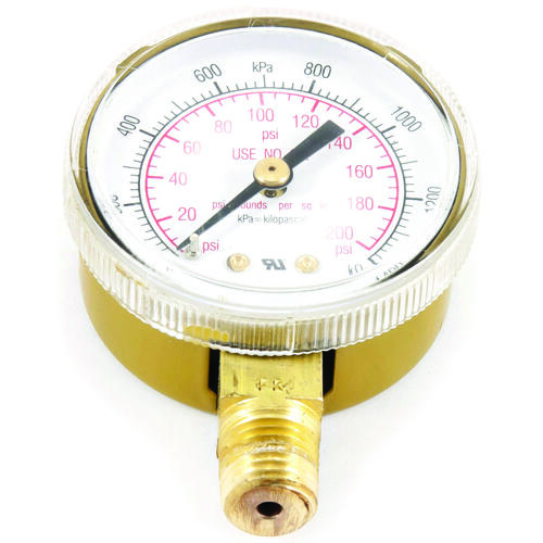 Forney 87729 Regulator Gauge, 0 to 200 psi Pressure, 1/4 in Connection, NPT