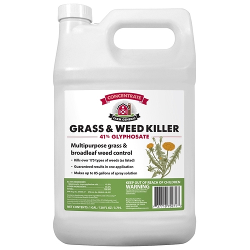 Farm General 75271-XCP4 Glyphosate Grass and Weed Killer, Liquid, Clear ...