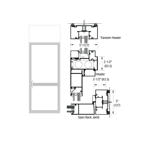 CRL-U.S. Aluminum 0P91452 IG600 Series White KYNAR Paint Custom Transom ...