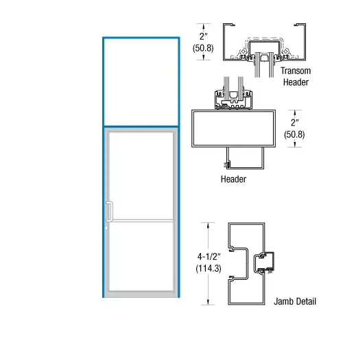 CRL-U.S. Aluminum FR91111L036105 Clear Anodized Class 1 Transom Frame ...