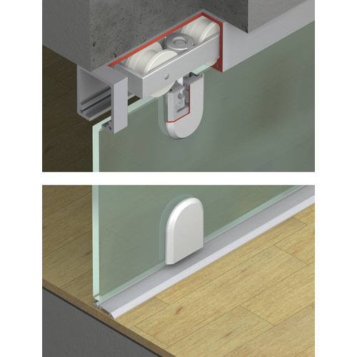 Hafele 941.60.005 Sliding Door Hardware, Hawa Junior 160/GP, set Top ...