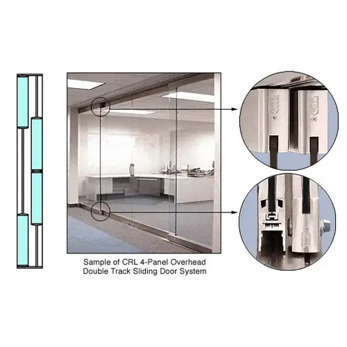 CRL 0TS24SA Satin Anodized 4-Panel Overhead Double Track Sliding Door ...