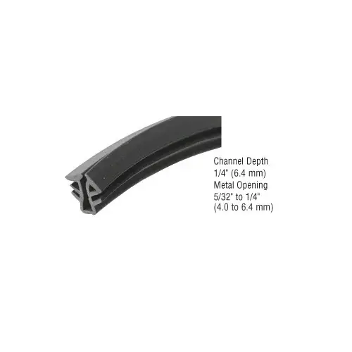 CRL ALUM-3800180-VCP-1 Black Universal Glazing Spline for SS Glass ...
